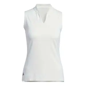 Adidas Ultimate365 Textured Sleeveless Polo Shirt Asia Sizing 'beige - Ivory