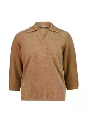 BETTY BARCLAY Bouclé-knit Collarless Sweater - Neutrals