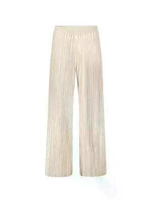 BETTY BARCLAY Plissé-effect Wide-leg Cropped Trousers - Neutrals