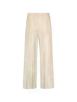 BETTY BARCLAY Plissé-effect Wide-leg Cropped Trousers