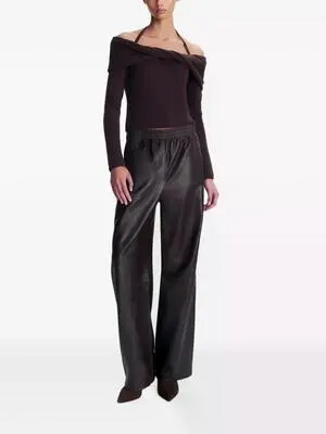 Simkhai Cambria Off-shoulder Twisted-front Top - Brown