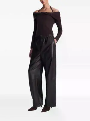 Simkhai Cambria Off-shoulder Twisted-front Top - Brown