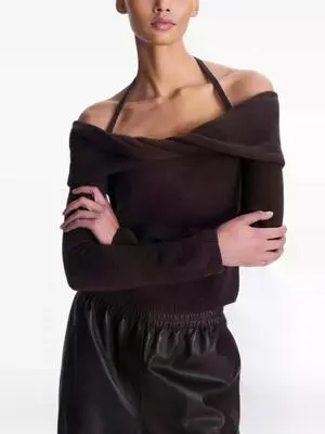 Simkhai Cambria Off-shoulder Twisted-front Top - Brown