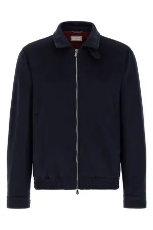 Brunello Cucinelli Wool Bomber Beaver - Blue