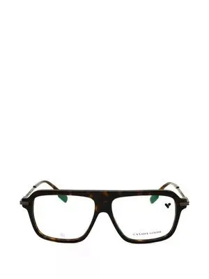 Canada Goose Tortoiseshell-effect Rectangle-frame Glasses - Brown