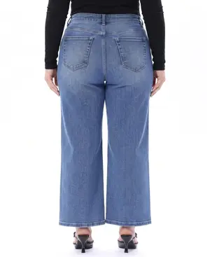 BAYEAS Plus Mid Rise Straight Denim Jeans Stretch Comfortable