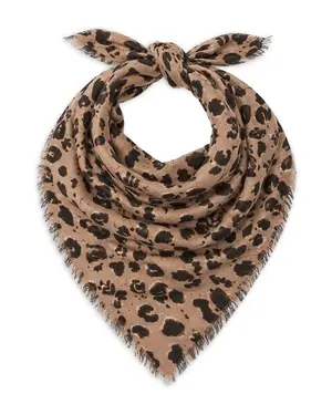 KERRI ROSENTHAL Leopard Print Cashmere Scarf - Multi