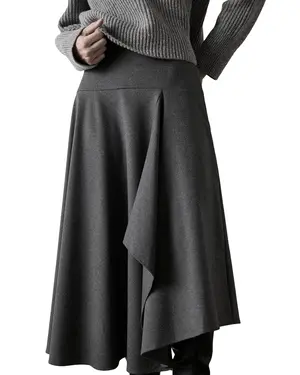Whistles Draped Asymmetric Midi Skirt