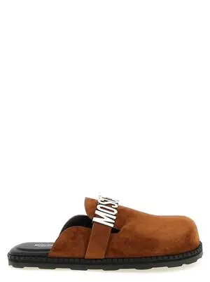 Moschino Suede Sabots - Brown