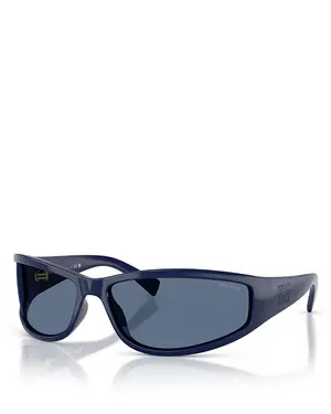 Miu Miu Wraparound Sunglasses, 69mm - Blue