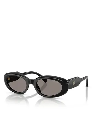 Miu Miu Oval Sunglasses, 53mm - Black