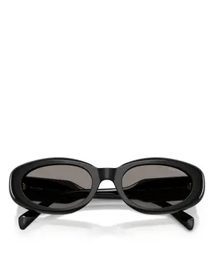 Miu Miu Oval Sunglasses, 53mm - Black