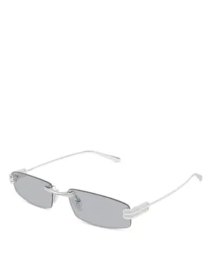 Balenciaga Gossip Rectangular Sunglasses, 57mm - Silver