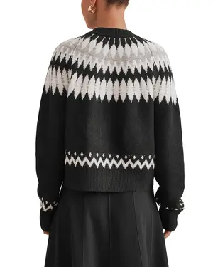 Splendid Fina Fair Isle Cardigan - Black