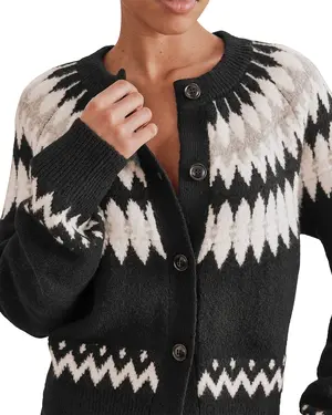 Splendid Fina Fair Isle Cardigan - Black