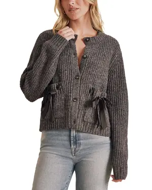 Splendid Selena Satin Tie Cardigan - Lead