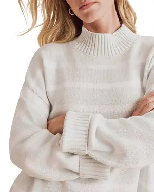 Splendid Nora Stripe Turtleneck Sweater - Alpine/shell