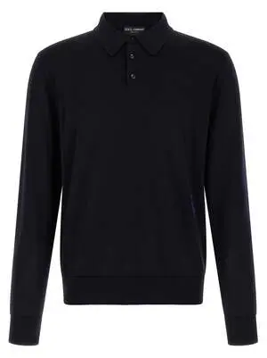 Dolce & Gabbana Virgin Wool Polo Shirt - Blue