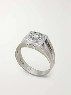 FOUNDWELL Vintage 1980s 14-karat White Gold Diamond Ring