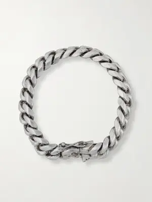 FOUNDWELL Vintage Heavy Curb 1990s Sterling Bracelet - Silver