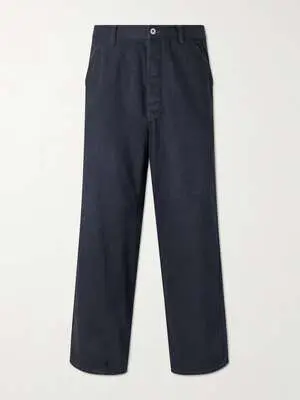 A.PRESSE Denim Wide-leg Trousers - Navy
