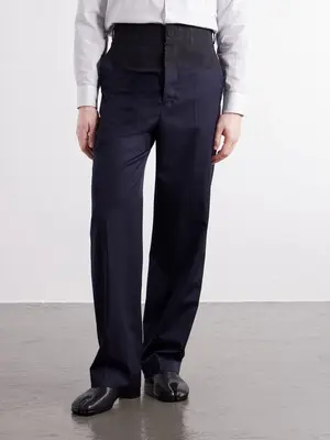 MAISON MARGIELA Insertion Straight-leg Patched Virgin Wool Trousers