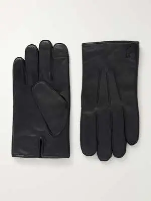 Polo Ralph Lauren Logo-debossed Leather Gloves - Black