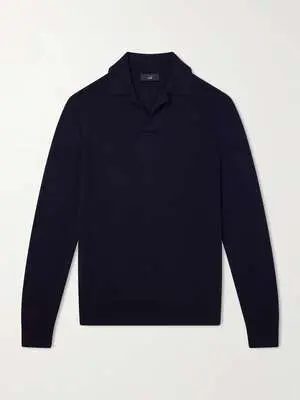Dunhill Merino Wool Polo Shirt - Navy