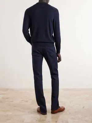Dunhill Merino Wool Polo Shirt - Navy