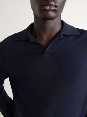 Dunhill Merino Wool Polo Shirt - Navy