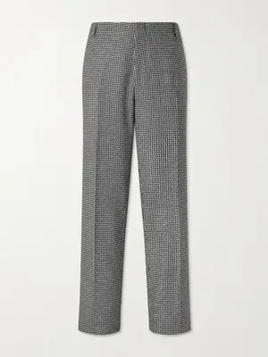 TOM FORD Straight-leg Sequin-detailed Houndstooth Wool-blend Suit Trousers