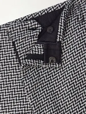 TOM FORD Straight-leg Sequin-detailed Houndstooth Wool-blend Suit Trousers