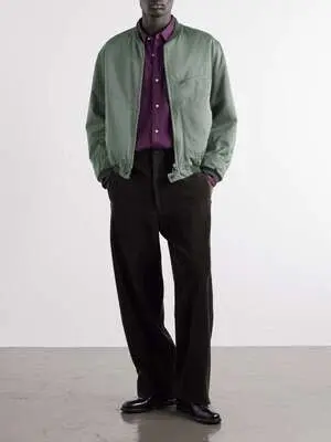 A.PRESSE Silk And Cotton-blend Bomber Jacket