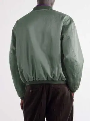 A.PRESSE Silk And Cotton-blend Bomber Jacket