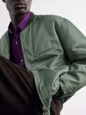 A.PRESSE Silk And Cotton-blend Bomber Jacket
