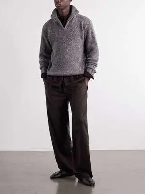 Auralee Wool Half-zip Sweater - Gray