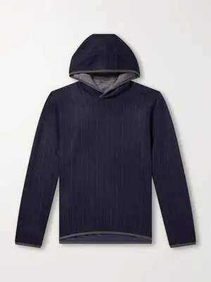 Sease Drone Pinstriped Wool-blend Jersey Hoodie