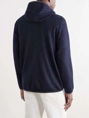 Sease Drone Pinstriped Wool-blend Jersey Hoodie