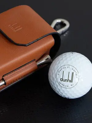 Dunhill Double Golf Ball With Leather Case