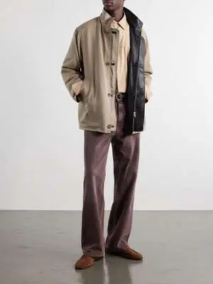 Auralee Reversible Wool-twill And Leather Jacket