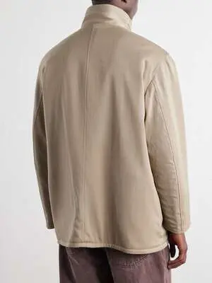 Auralee Reversible Wool-twill And Leather Jacket