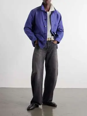 Auralee Garment-dyed Cotton-moleskin Blouson Jacket