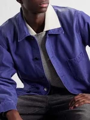 Auralee Garment-dyed Cotton-moleskin Blouson Jacket