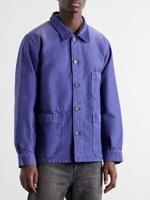 Auralee Garment-dyed Cotton-moleskin Blouson Jacket - Blue