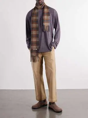 Auralee Striped Wool-jersey T-shirt