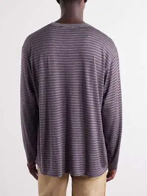 Auralee Striped Wool-jersey T-shirt