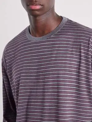 Auralee Striped Wool-jersey T-shirt