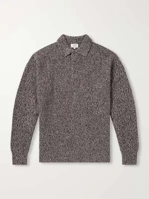 Hartford Marl Wool And Cashmere-blend Polo Shirt - Brown
