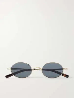 Saint Laurent Sl 948 Round-frame -tone Titanium And Acetate Sunglasses - Gold