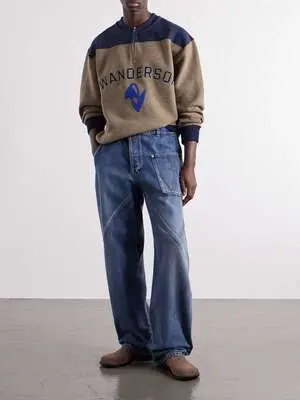 JW Anderson Logo-embroidered Wool-blend Jersey Sweatshirt